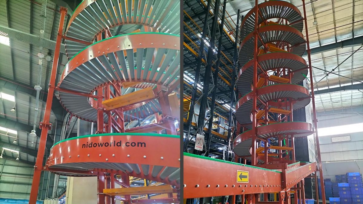 Gravity Spiral Conveyor - Nido Automation