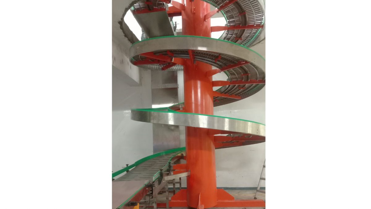 Bidirectional Motorized Spiral Conveyor - Nido Automation