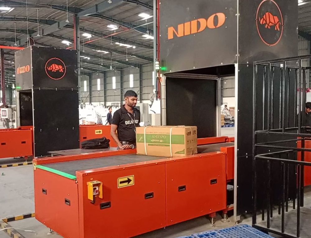 Telescopic Belt Conveyor with Dimensioning & Weighing - Nido Automation